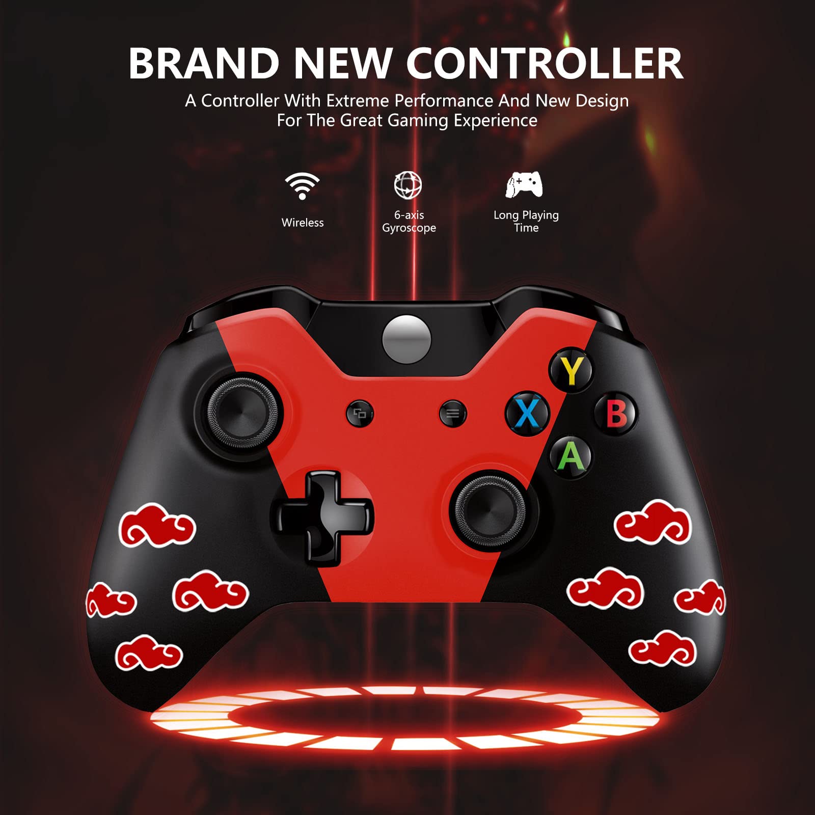 CHASDI Xbox One Wireless Controller, Custom Deisgn Red Cloud V2 Xbox Controller with 3.5mm Headphone Jack for All Xbox One Models, Series X S and PC