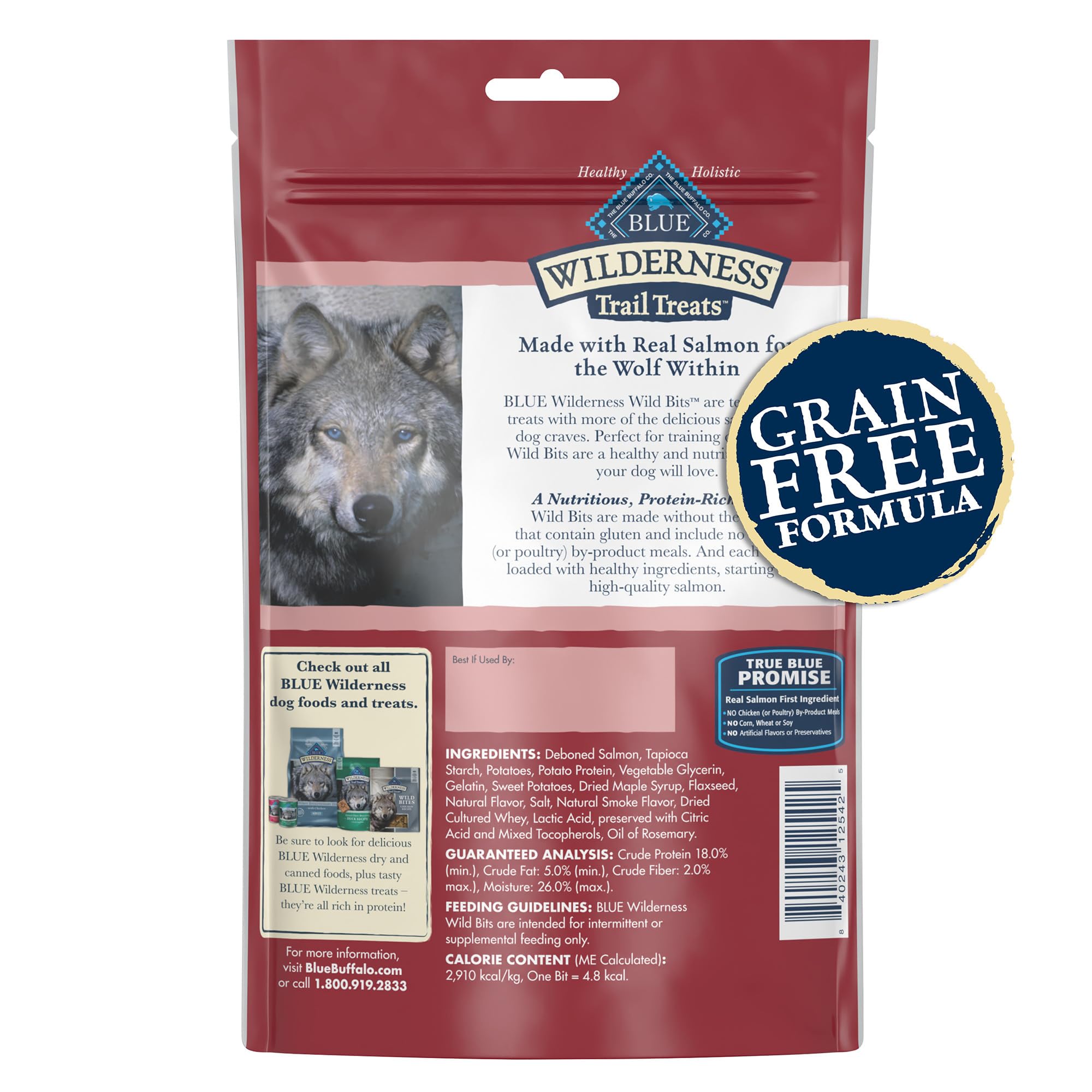 Blue Buffalo Wilderness Trail Treats Wild Bits Training Treats for Dogs, Grain-free Dog Treats, Salmon Recipe, 10-oz. Bag