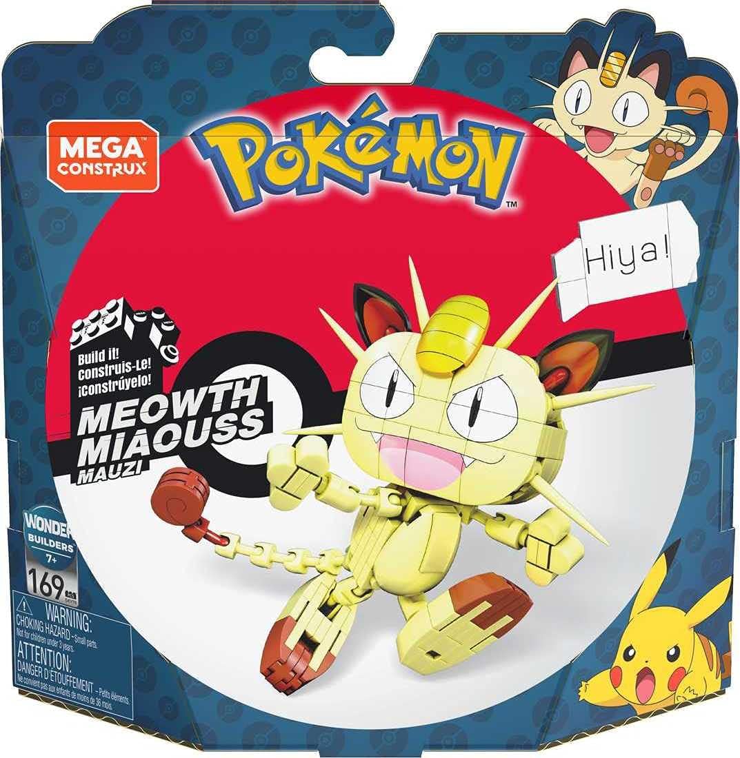 Mega Construx Pokemon Meowth Construction Set with Character Figures, Building Toys for Kids (169 Pieces)
