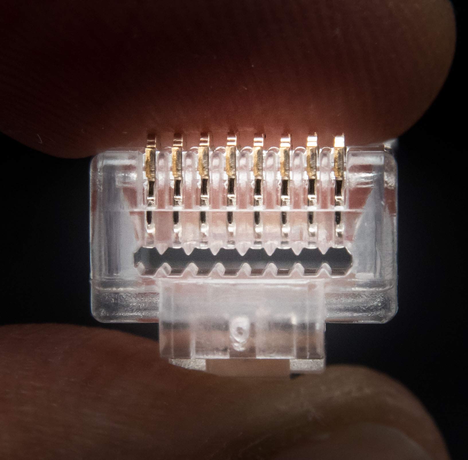 RJ45 CAT6 Passthrough Connectors (50 PCS),Gold Plated 3 Micron 3u, High Performance 3 Prong Pins (CAT6/50 PCS)