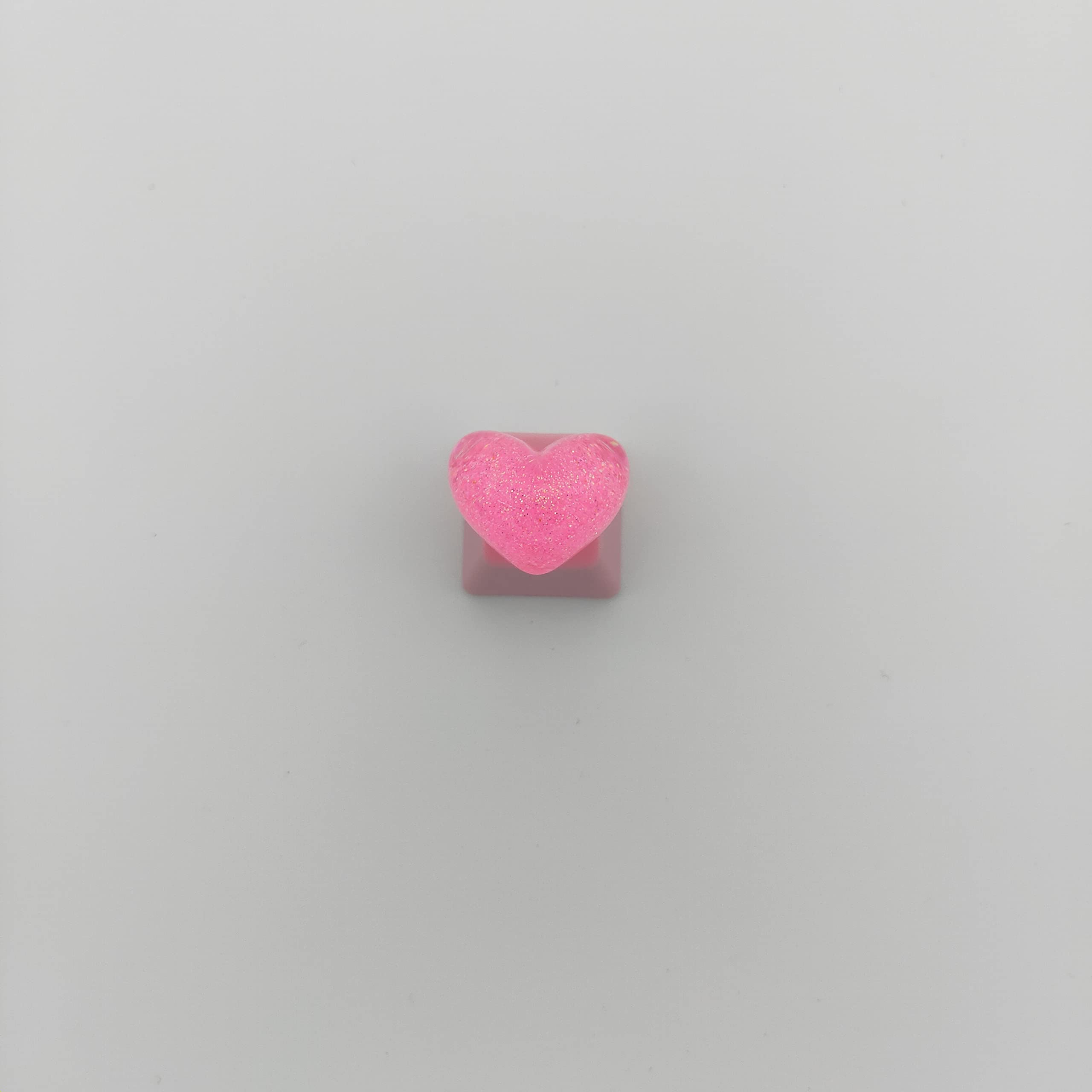 Handmade Cute Keycaps,Compatible with Cherry MX Switches Mechanical Keyboard Pink PBT Keycap,Computer Gaming Keyboards Key Caps,Artisan ESC OEM Profile R4 Key Cap (Pink Heart)