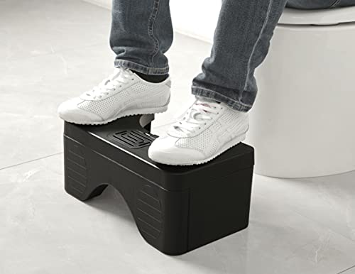 EASICOZI Potable Bathroom Squat Stool, Convertible Squatting Toilet Stool from 7” to 9” Height, Foldable Toilet Step Stool for Adult and Teens(Black)