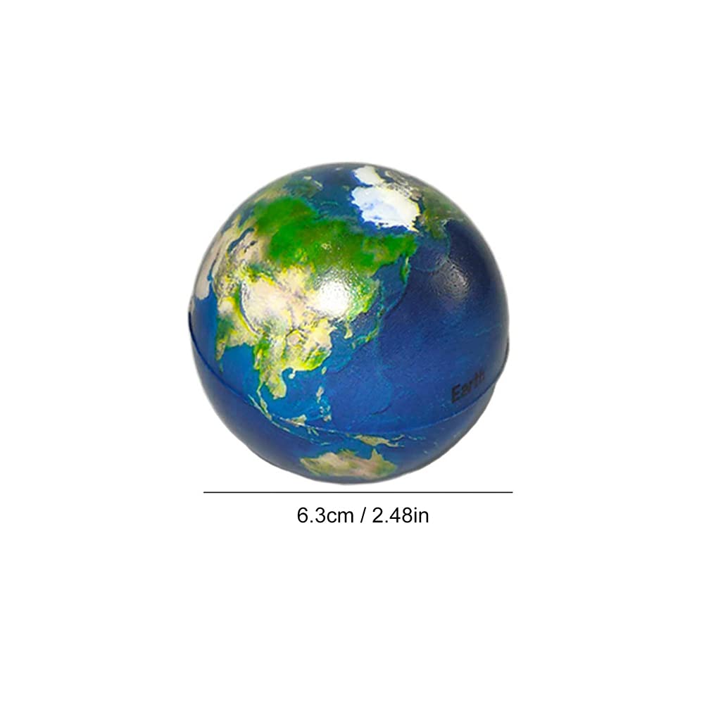 CHDHALTD 6.3cm Eight Planets Moon Star Ball Toy for Colorful Bouncy Sponge Elastic Printing Star Ball Children Educational Toy(9pcs)