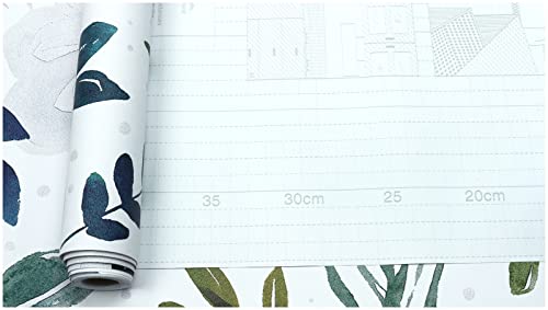 HAOKHOME 93245-2 Peel and Stick Floral Wallpaper Home Decor Removable White/Grey/Black Vinyl Self Adhesive Mural 17.7in x 9.8ft