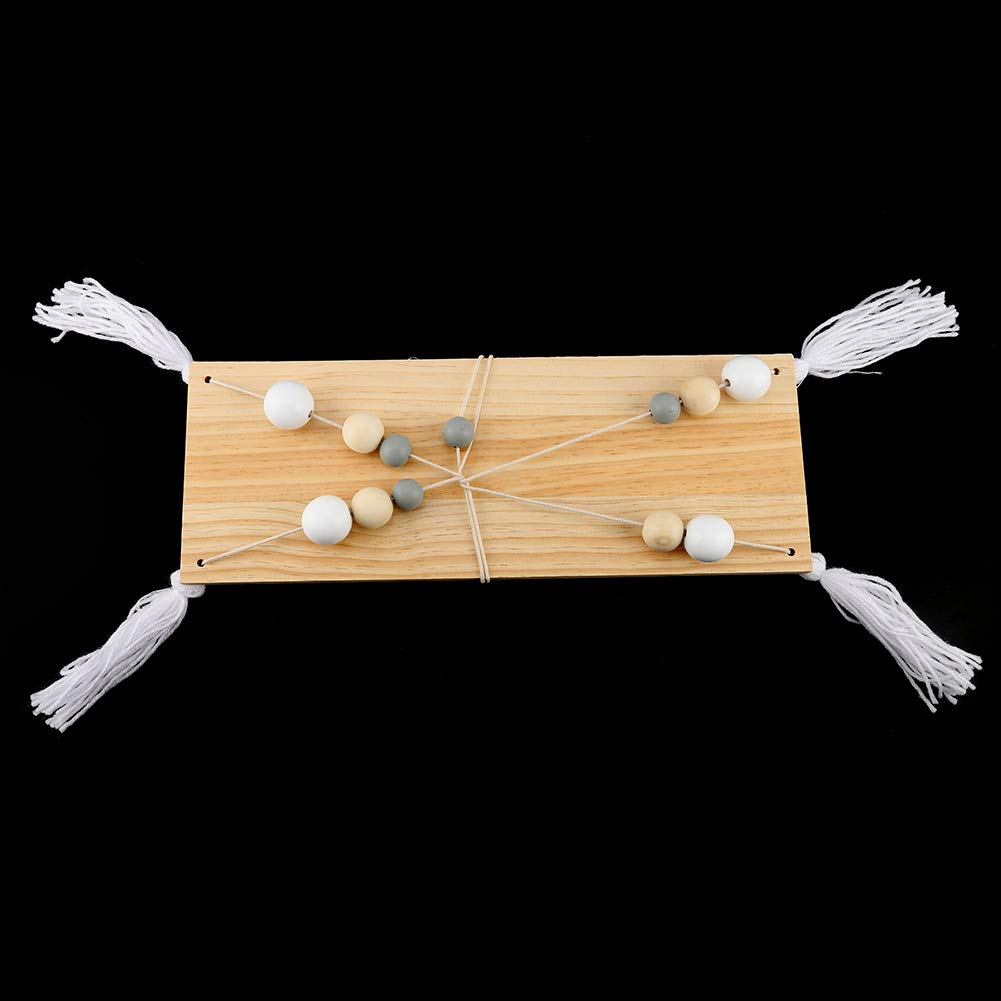 Hanging Wood Floating Shelves Nordic Wall Hanging Shelf Swing Wall Storage Shelf for Living Room Bedroom, [White Gray]