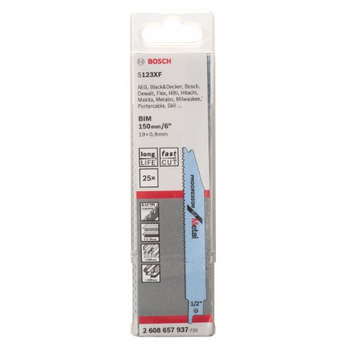Bosch 2608657937 Saber Saw Blade S123 Xf 25 Pcs