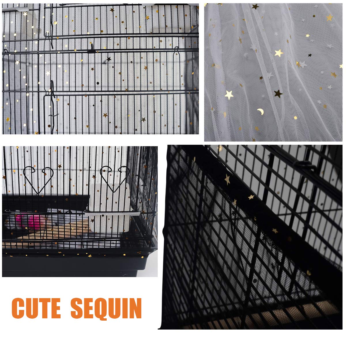 Bonaweite Extra Large Mesh Bird Seed Catcher, Bird Cage Stretchy Guard Cover, Birdcage Nylon Shell Skirt Traps Guards - 29.5β Height