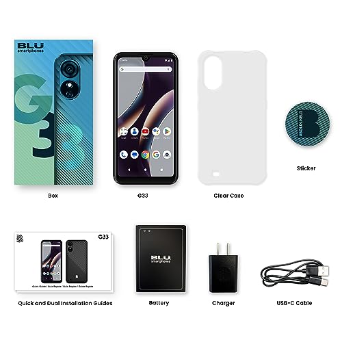 BLU G33 | 2023 | All-Day Battery | Unlocked | 6.26β Display | 16/2GB |US Version | US Warranty | Black