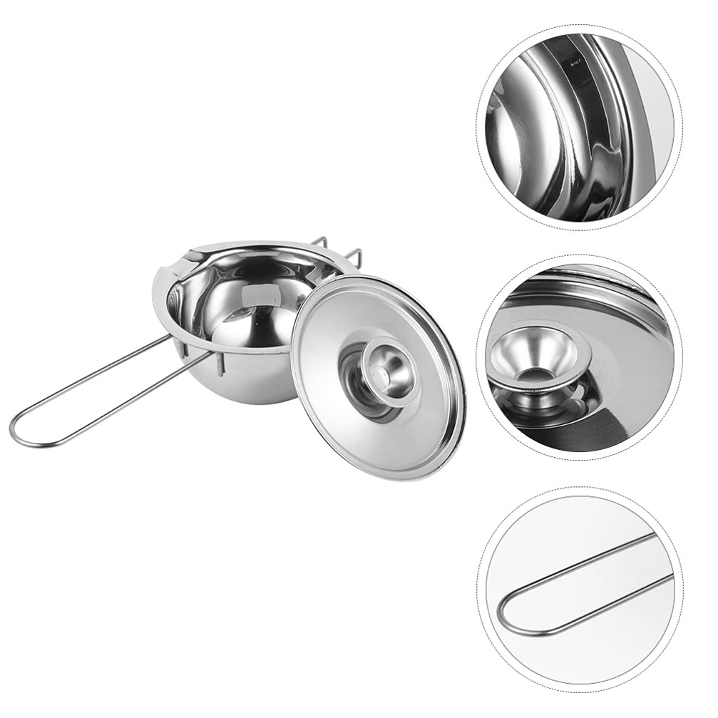Hemoton Coffee Warmer Butter Warmer with Handle Mini Turkish Coffee Maker Stainless Steel Melting Pot with Lid Pan Saucepan Kitchen Cookware Cooking Accessories 14cm Turkish Coffee Pot