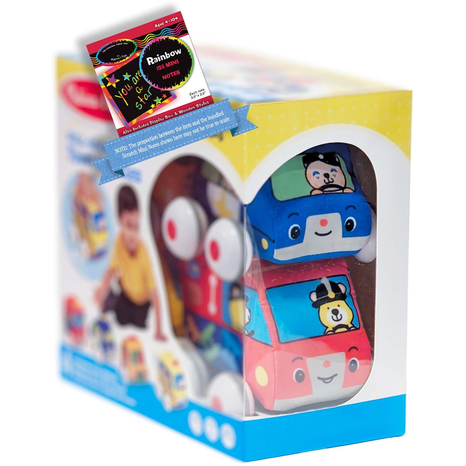 Melissa & Doug Pull-Back Vehicle: K's Kâiâdâs Series Learning Toy Set Bundle with 1 Theme Compatible M&D Scratch Fun Mini-Pad (09168)