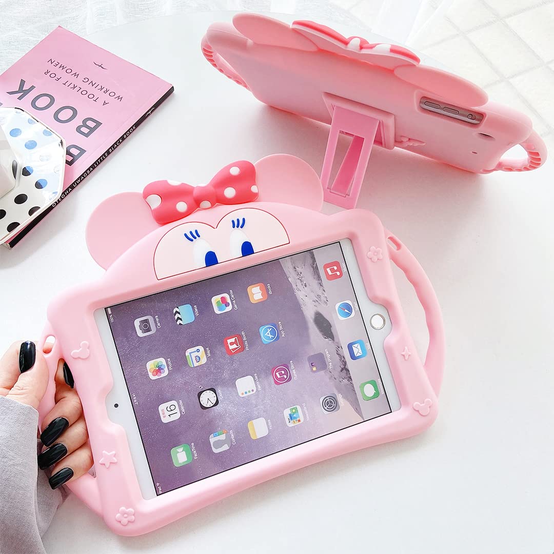 Compatible with iPad 9th Generation Case 2021/iPad 8th Generation Case 2020 10.2 Inch, iPad 7th Gen 2019 Case,Cute Cartoon with Stand Case (Pink)
