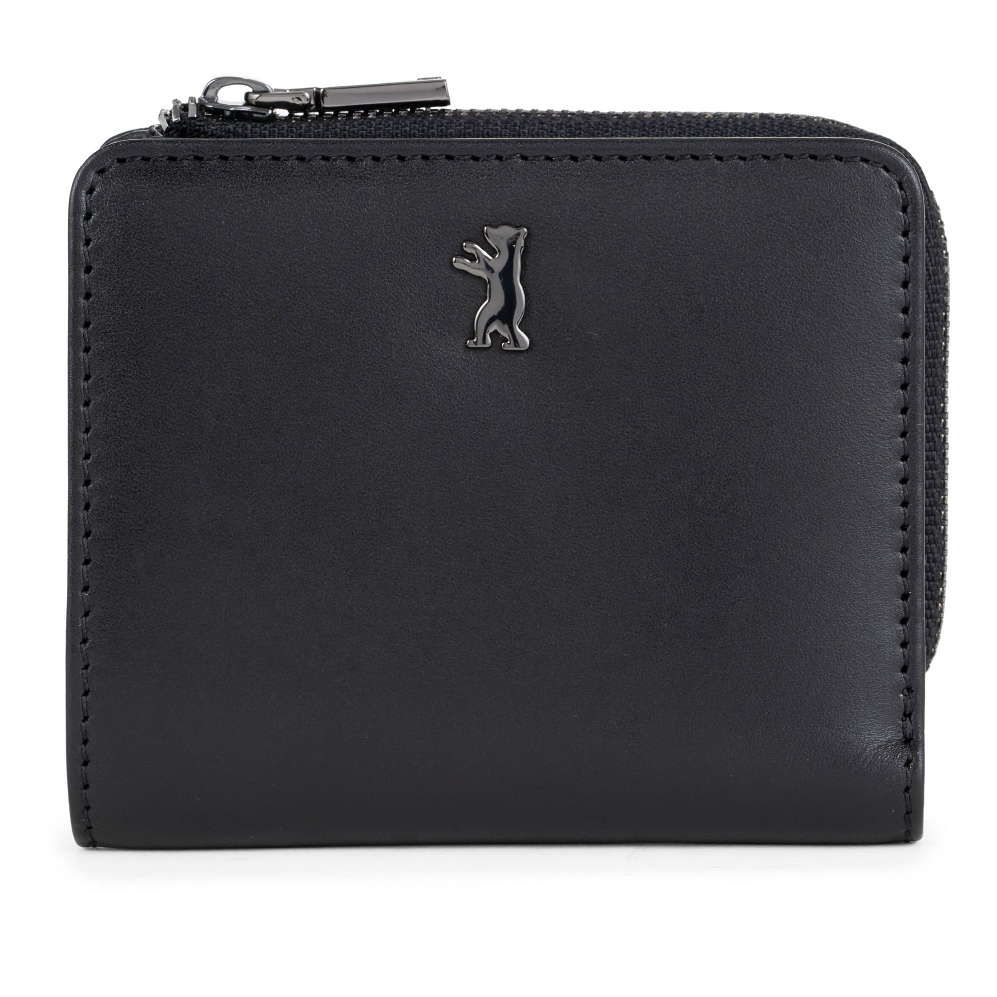 BERLINER BAGS Small Wallet Leather Purse RFID Blocking Card Case Coin Wallet for Women - Black