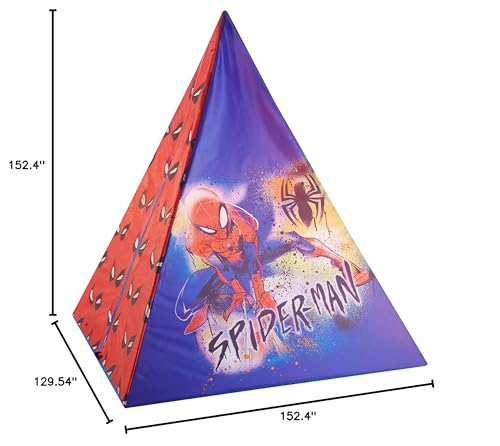 Idea Nuova Spiderman 4 Piece Tee Pee Slumber Set with Pillow and String Lights
