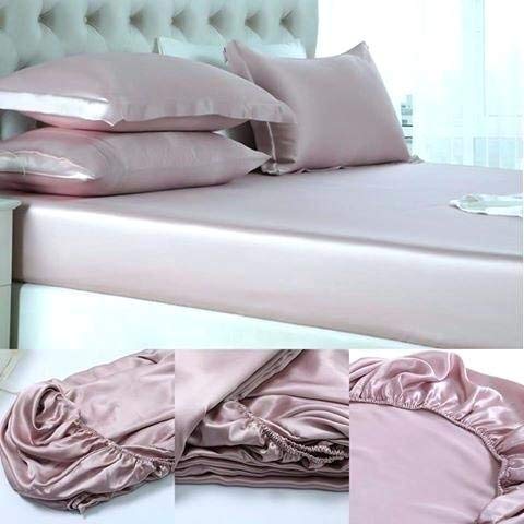 Kanak Bedding - 7 Piece Soft Silk Satin Soft Quilt,19 Inch Deep Pocket Sheet Set with Duvet Set Size Queen Colour Olive