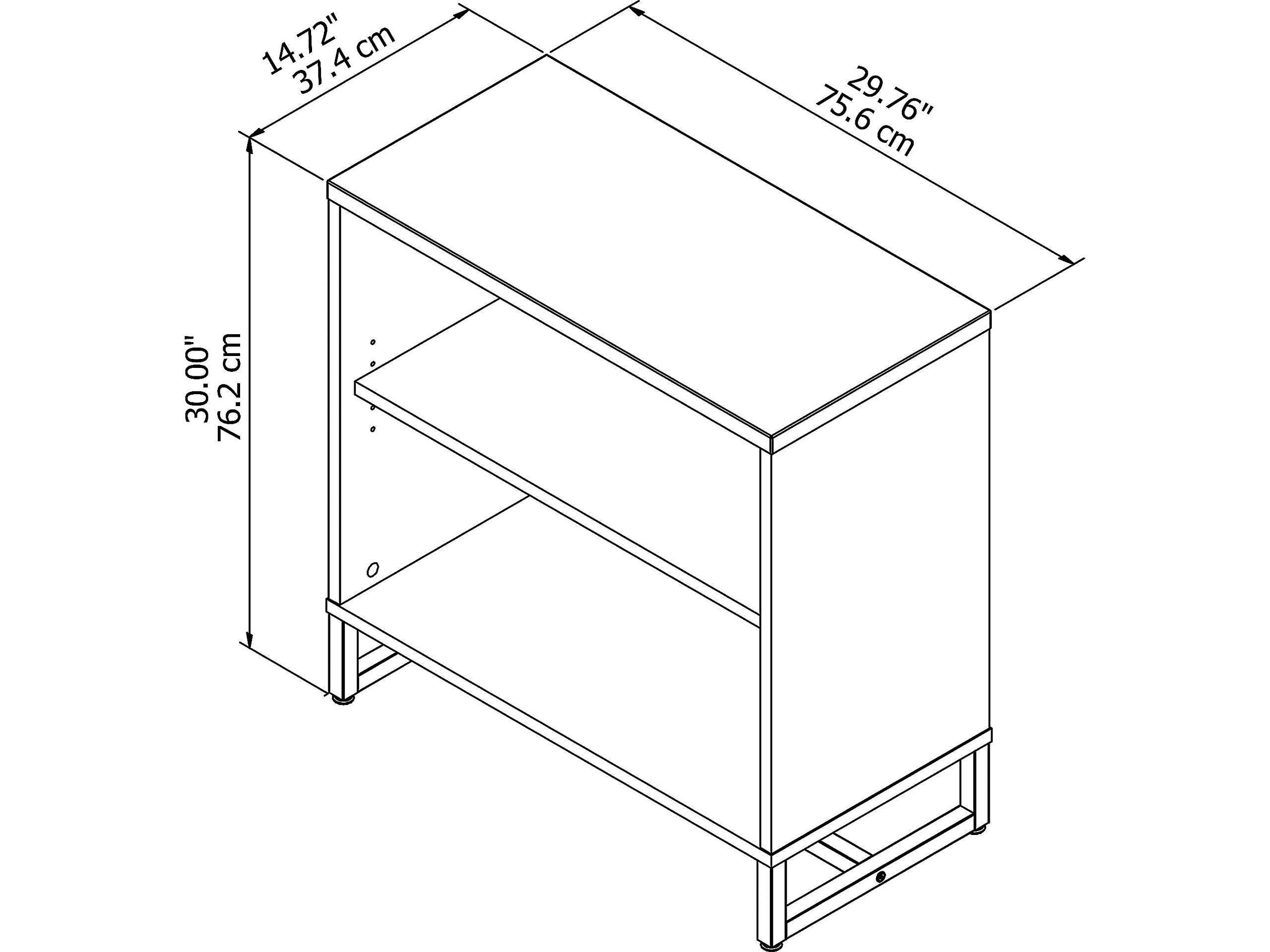 Bush Business Furniture Method 2 Shelf Bookcase Cabinet, Natural Maple