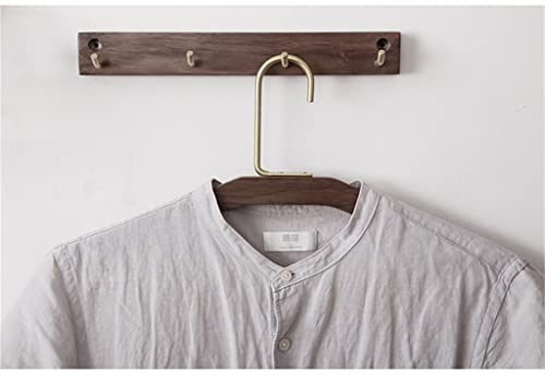 GRETD Walnut Hangers Brass Hooks Wood Coat Hangers Trousers Hanger Clothing Store Display Hooks Wardrobe Organizer