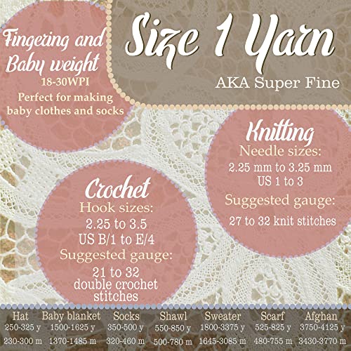 JubileeYarn Baby Soft Bamboo Cotton Yarn - 50g/Skein - Shades of Neutral Tones - 4 Skeins