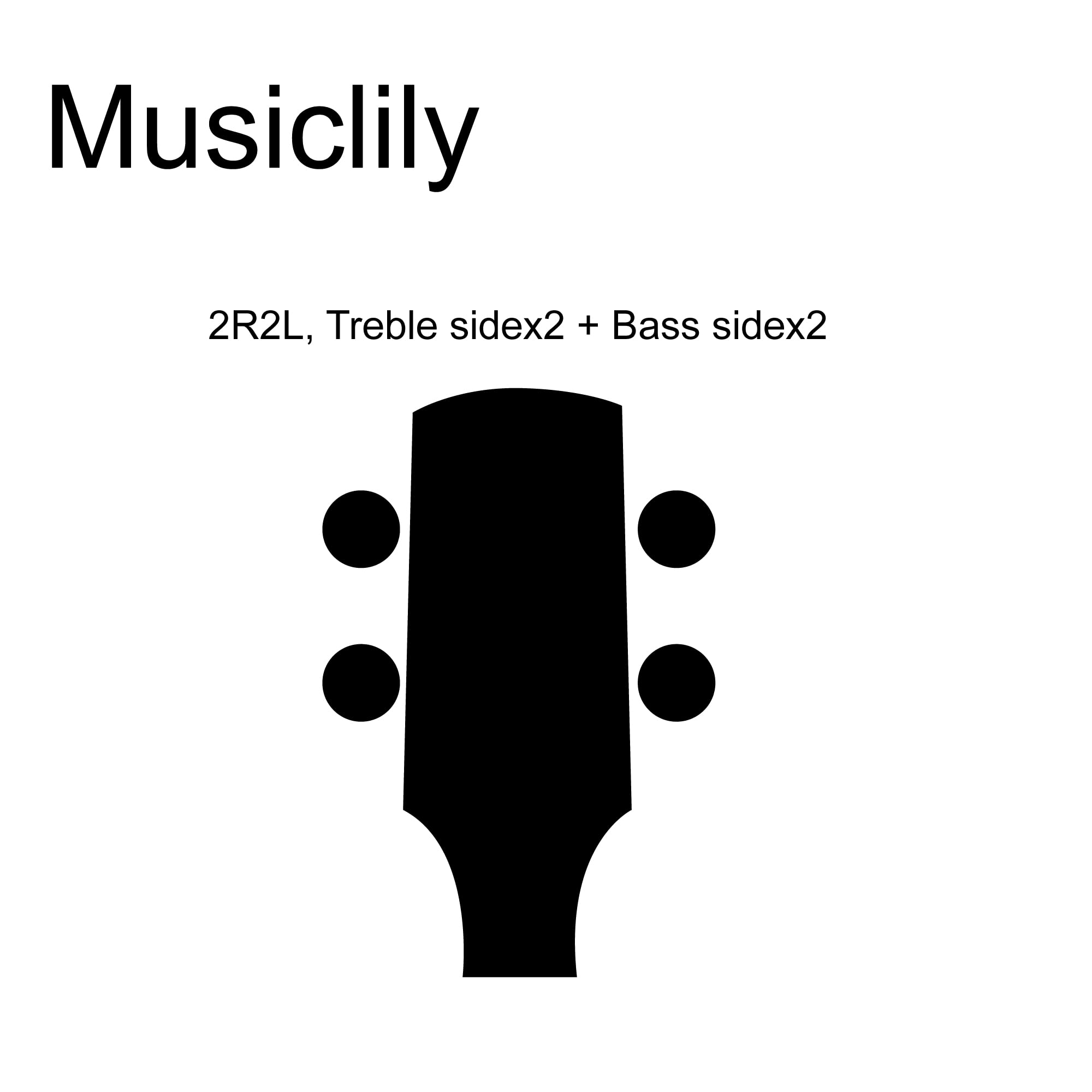 Musiclily Pro 2+2 Sealed Bass Tuners Tuning Keys Pegs Machine Heads for Ibanez Style Precision Jazz Bass, Chrome