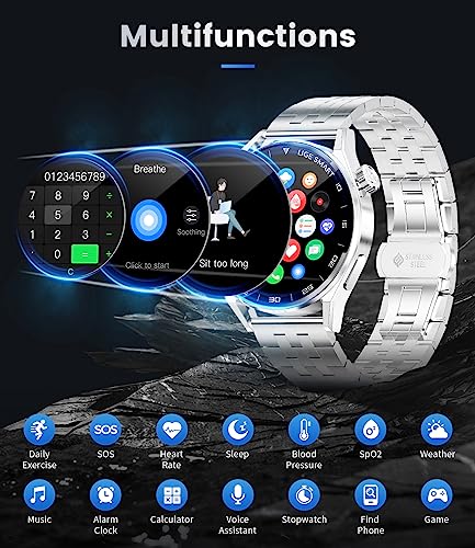 LIGE Smart Watch 2023 Bluetooth Call & Text Receive/Dial Smartwatch for Android iOS Phones with 1.39" HD Screen, Fitness Activity Tracker Heart Rate Sleep Monitor Pedometer Waterproof for Men Women