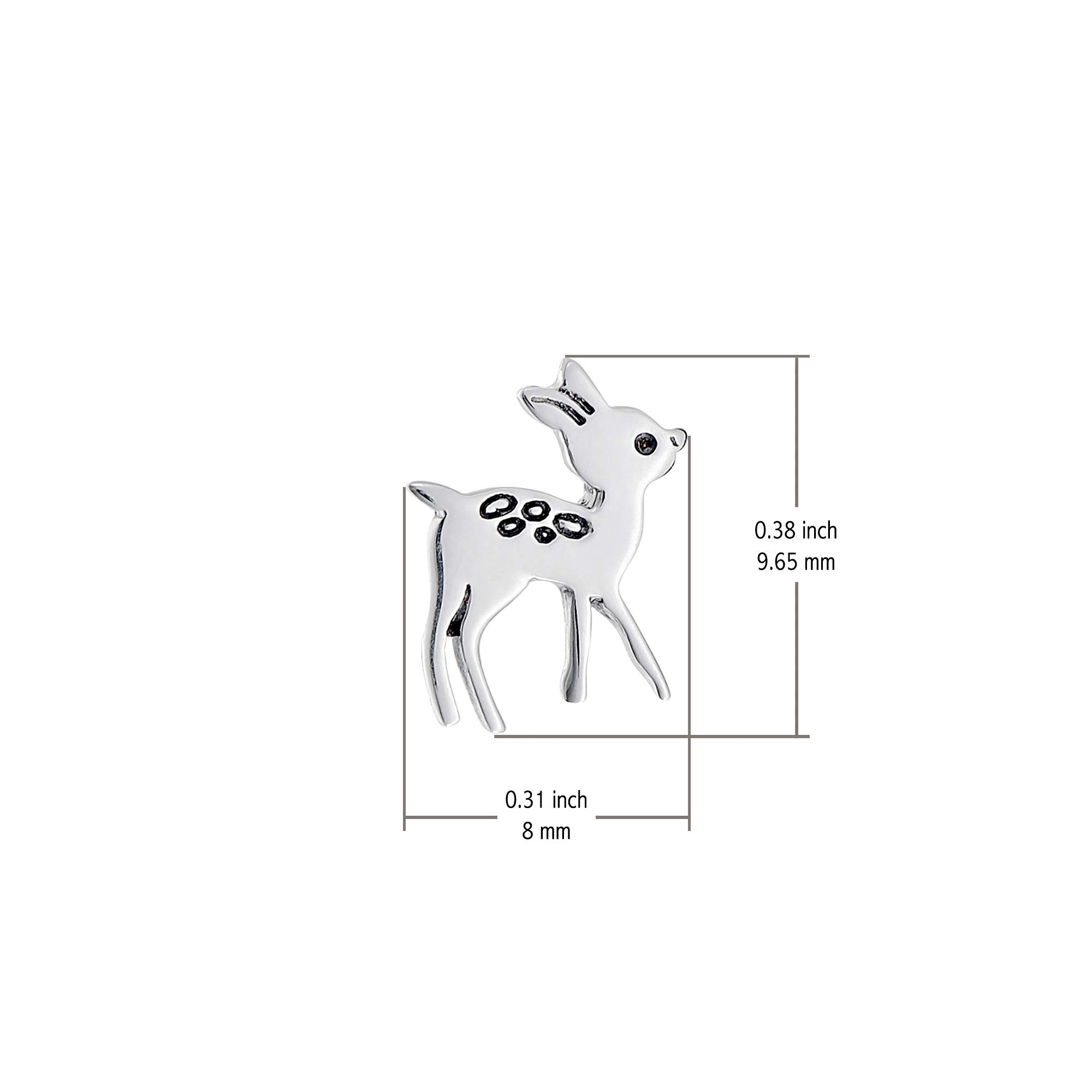 Boma Jewelry Sterling Silver Deer Fawn Stud Earrings