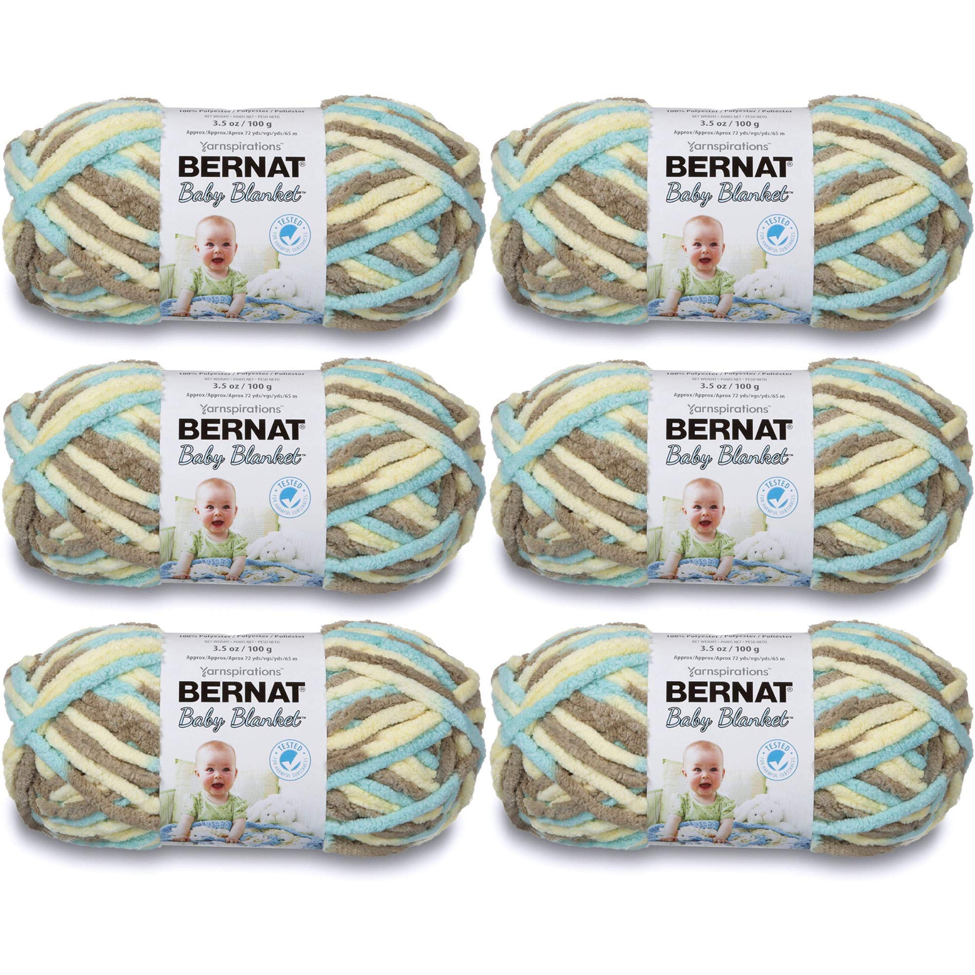 Bernat Baby Blanket Yarn-6/Pk-Beach, 6/Pk, Beach Babe 6 Pack