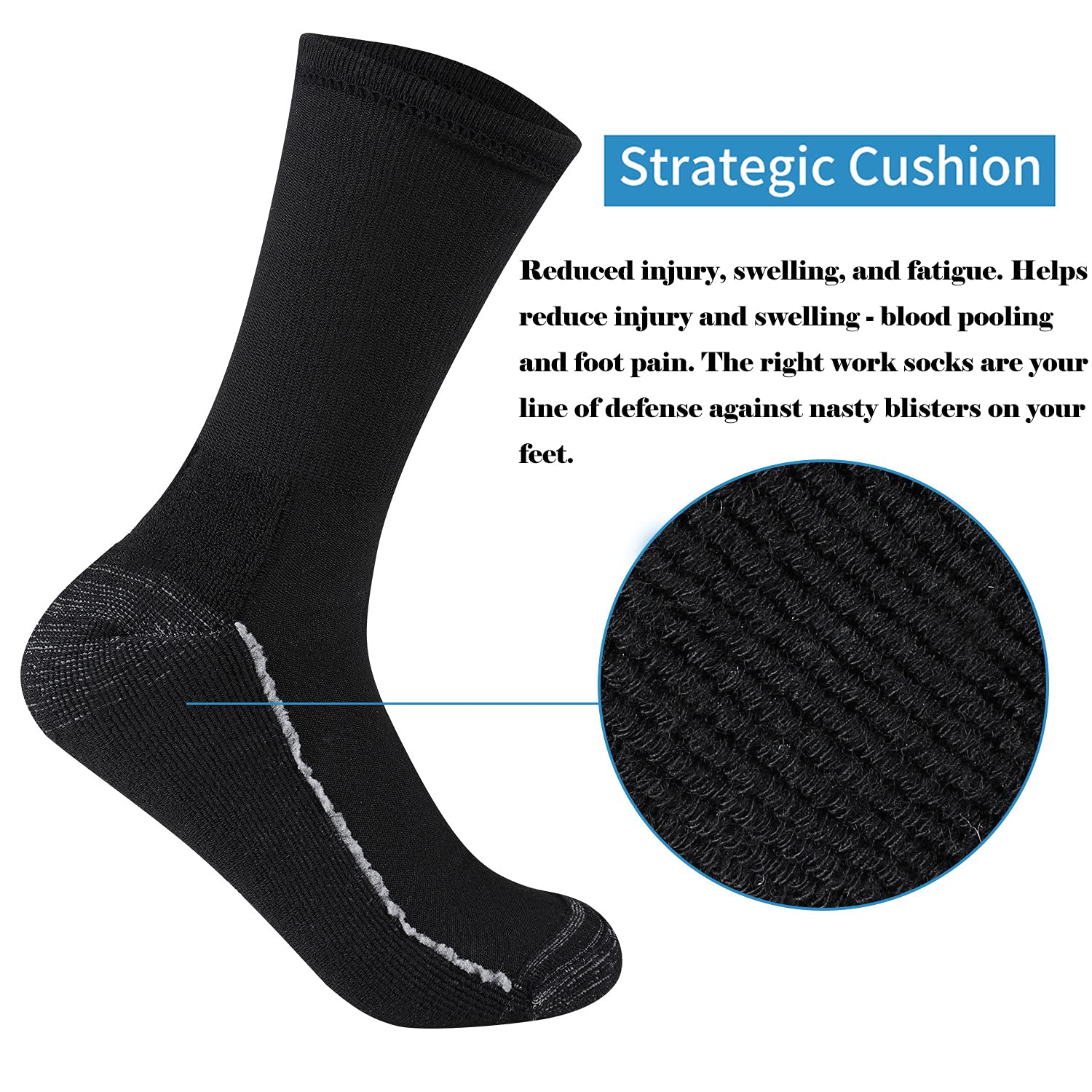 Bigfoot spider Mens Athletic Crew Socks 8 Pairs Heavy Duty Work Boot Socks Moisture Wicking Cushion Workout Running Socks