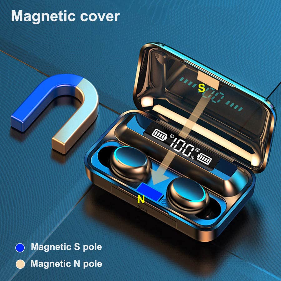 F9-5C Wireless Earphone 9D HiFi Stereo Headset Waterproof Game in-Ear Headphones LED Display BT 5.0 Earbuds F9-5C