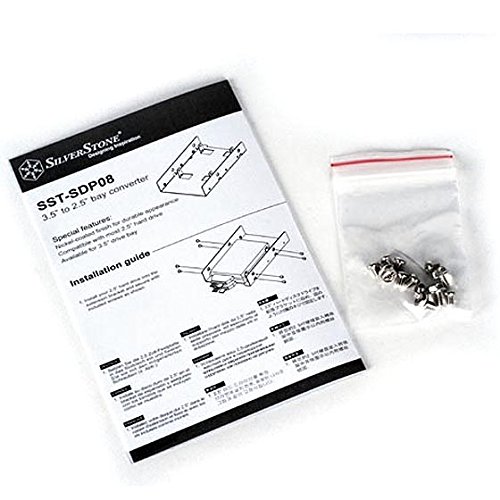 SilverStone SDP08 3.5" to 2.5" Bay Converter, Nickel-coated finish, SST-SDP08