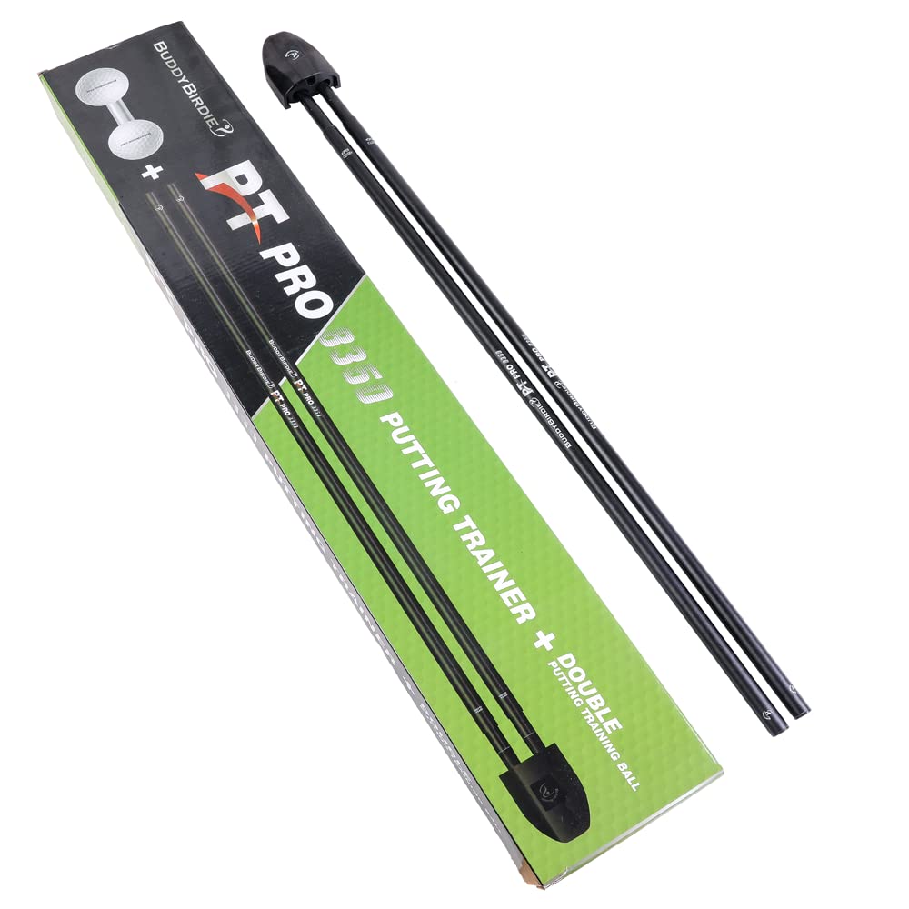 BUDDYBIRDIE PT Pro B350 Putting Trainer with Double Putting Training Ball | Golf Putting Pendulum Stroke Training Aid -Universal Tool for All Ages, Any Putter Shaft (PT Pro B350)