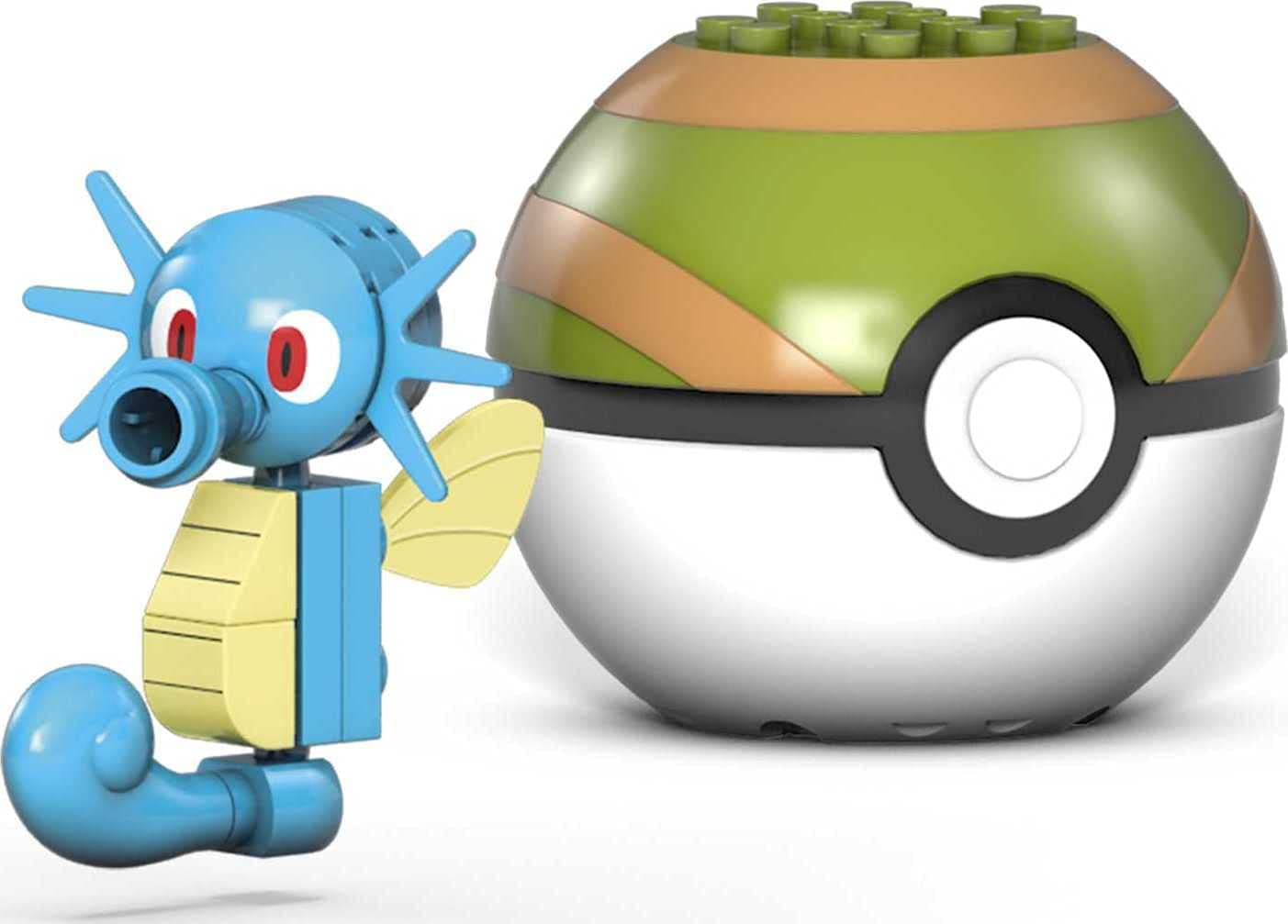 Mega Construx Pokemon Horsea Construction Set with Character Figures, Building Toys for Kids (19 Pieces)