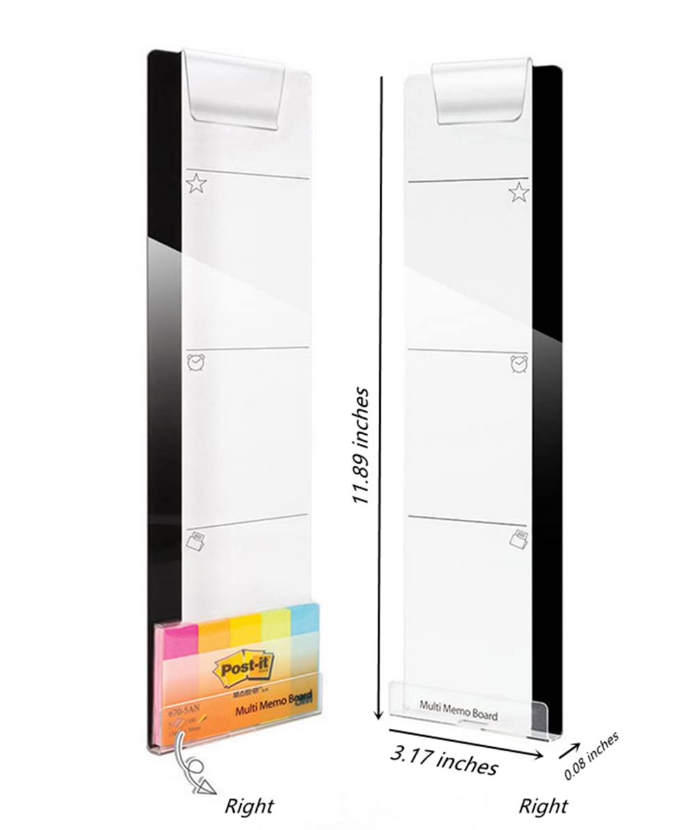 Computer Monitor Message Board memo Message Board Screen Side Panel with Mobile Phone Bracket 2 Pieces (Left and Right)