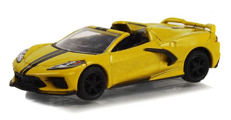 Greenlight 68010-A Showroom Floor Series 1 - 2022 Chevy Corvette C8 Convertible - Accelerate Yellow Metallic 1:64 Scale Diecast