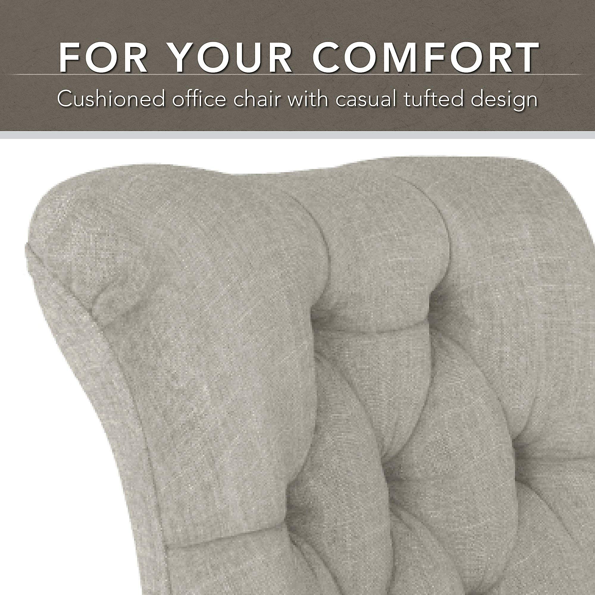 Bush Furniture Salinas Mid Back Tufted Office Chair in Light Gray Fabric