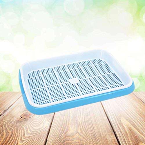 Happyyami Seed Growing Tray Multifunctional Broccoli Wheatgrass Alfalfa Seed Sprouting Soilless Culture Tray Double Layer Germination Planter with Paper for Home Sky Blue