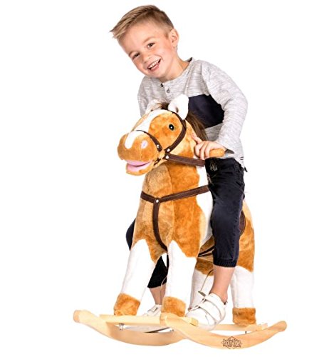 Rockin' Rider Turbo Rocking Horse, Brown and White, Large