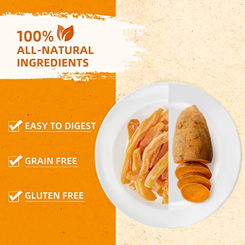 Jungle Calling Natural Sweet Potato Dog Treats, Low Fat, Skinless Sweet Potato Chews for Dogs Training Snacks
