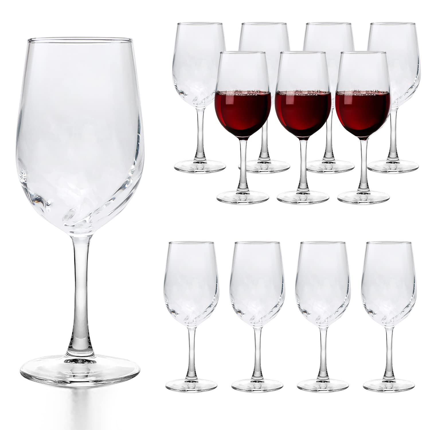 Cadamada Wine Glasses,11oz Crystal Wine Glasses,for Red or White Wine, High-end Banquet, Party, Bar, Wedding, Gift (12 pcs)