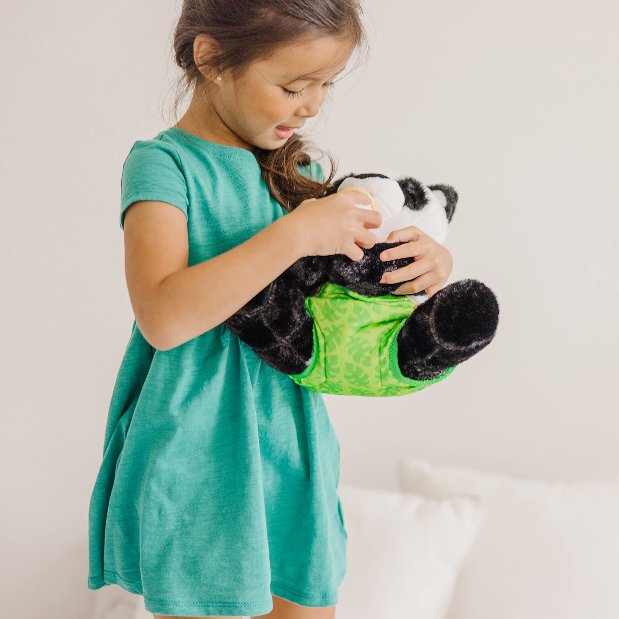 Melissa & Doug 11-Inch Baby Panda Plush Stuffed Animal with Pacifier, Diaper, Baby Bottle
