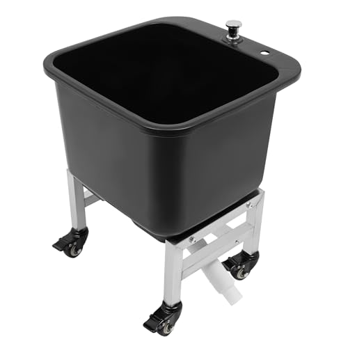Commercial Mop Bucket on Wheels, Plastic Mobile Mopping Bucket with Drain Hole, Portable Household Mop Buckets for Balcony Kitchen Restaurant Floor Cleaning/Mopping
