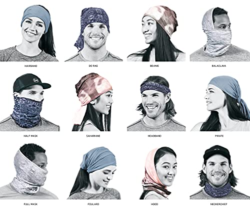 BUFF Adult Midweight Merino Wool Neck Gaiter, Headband & Winter Neck Warmer, Ski Mask & Face Shield, Worn 12+ Ways, Blue Melange, One Size