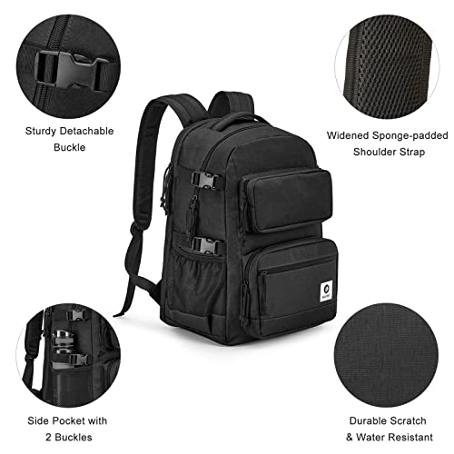 G4Free Travel Work Laptop Backpack for Men Women Heavy Duty Water Resistant Casual Business Daypack Fits 15.6 Inch(Black)
