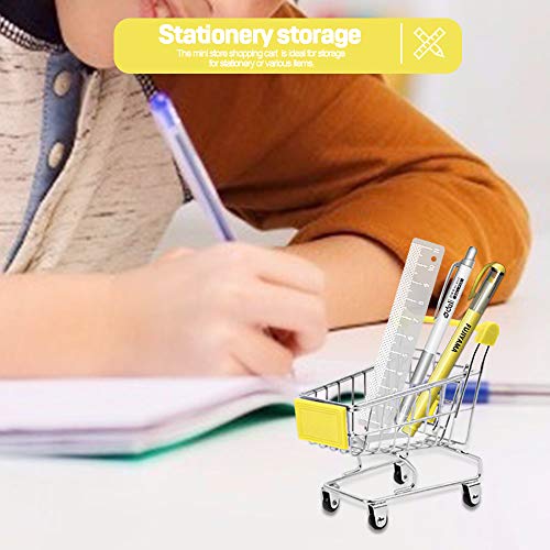 HNYYZL Bestsupplier Mini Supermarket Handcart, 4 Pcs Mini Metal Shopping Utility Cart Mode Storage Toy