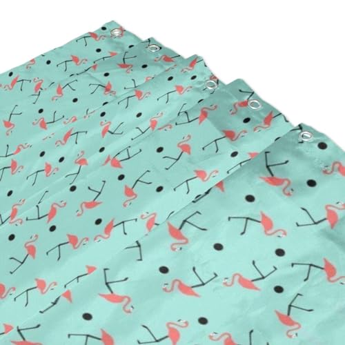 BLuevi Flamingo Shower Curtain for Bathroom Waterproof Fabric with Hooks 72x72 Inch