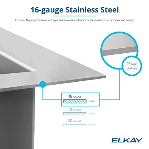 Elkay Crosstown 16 Gauge Stainless Steel 35-7/8" x 20-1/4" x 9" Single Bowl Tall Farmhouse Sink Kit