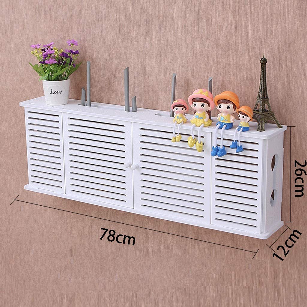 Good home Multifunctional Wall - Mounted Wireless Router Storage Box-Wall-Mounted WiFi Multimedia Set-top Box Shelf White Wall Decorative Shelf TV Cabinet DV Shielding Box