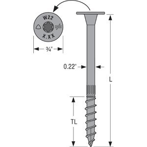 Simpson Strong-Tie SDW22300-R50 Strong-Drive SDW Truss-PLY Screw — .220 in. x 3 in. T40 6-Lobe E-Coat (50-Qty)