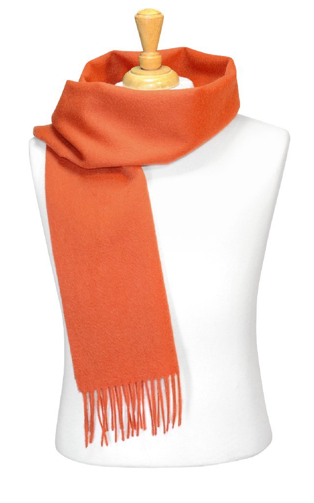 Biagio 100% Wool NECK Scarf Solid Burnt Orange Color Scarve for Men or Women