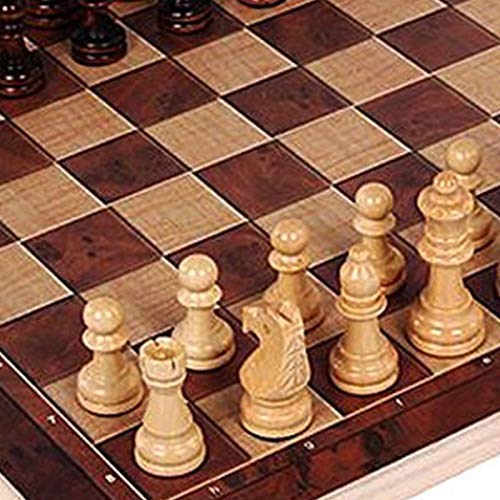 Chess Set International Chess 3 in 1 Wooden International Chess Set Board Travel Games Chess Backgammon Draughts Entertainment