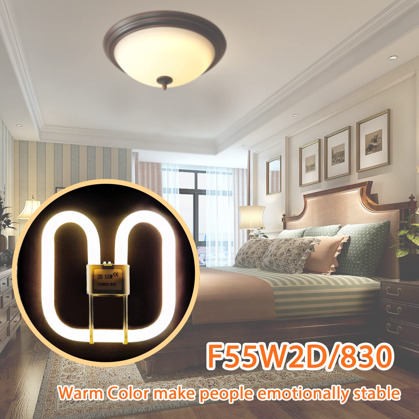 Celiwace 2 Pack F552D/830 G E 40184 55W 3000K 2D CFS55W/GR10Q 55 Watt Fluorescent Light Bulb