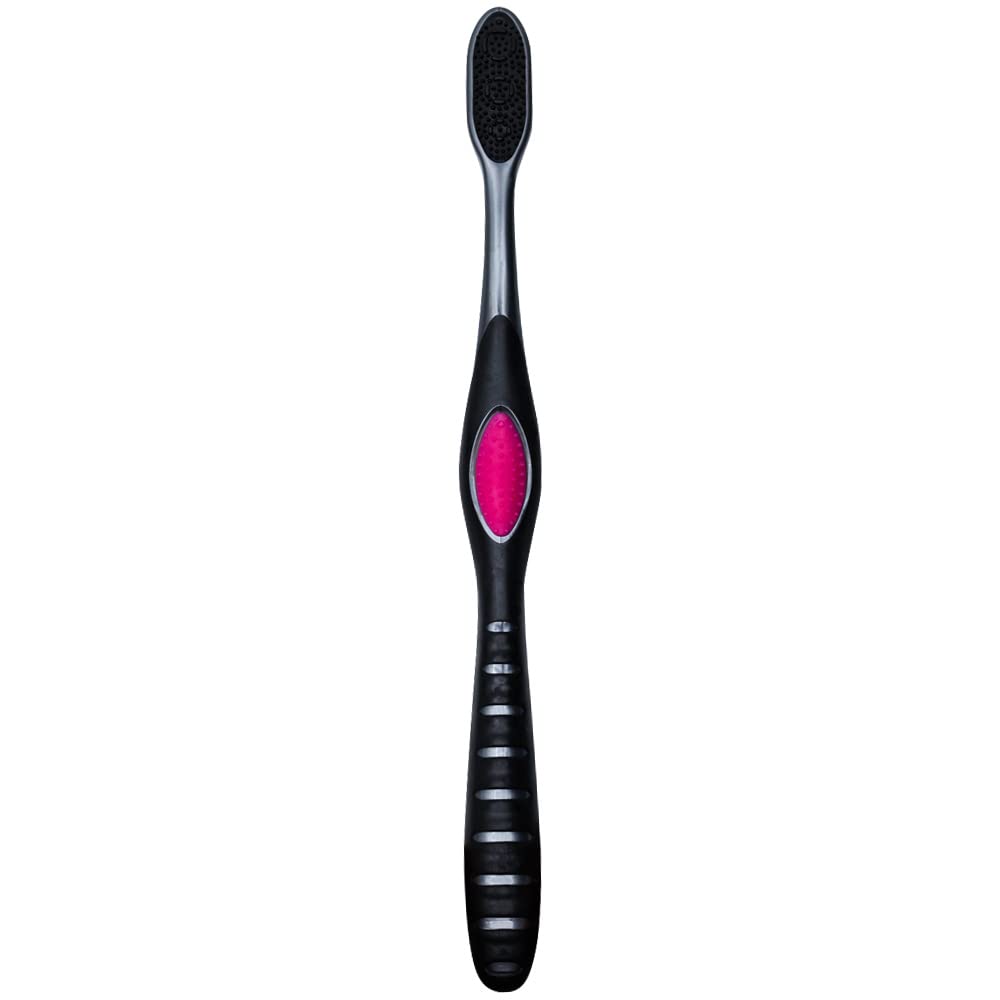 Colgate 360 Charcoal Infused Toothbrush, Floss-Tip Bristles, Soft (Colors Vary) - Pack of 3